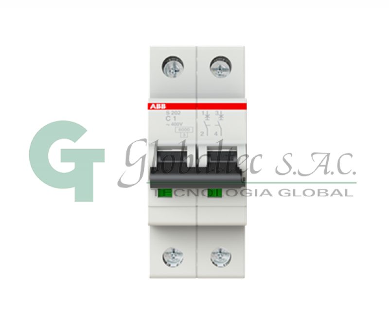 INTERRUPTOR TERMOMAGNETICO 2X1A 20KA/230V, 10KA/440VAC S202-C1 RIEL- [2CDS252001R0014] - ABB