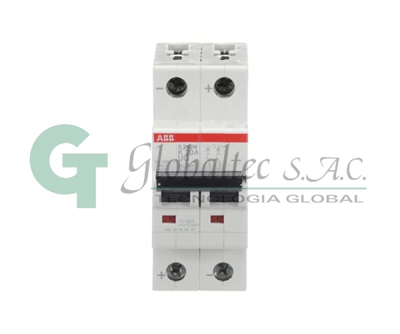 INTERRUPTOR TERMOMAGNETICO 2X20A 10KA 440VDC S202M-K20UC - [2CDS272061R0487] - ABB