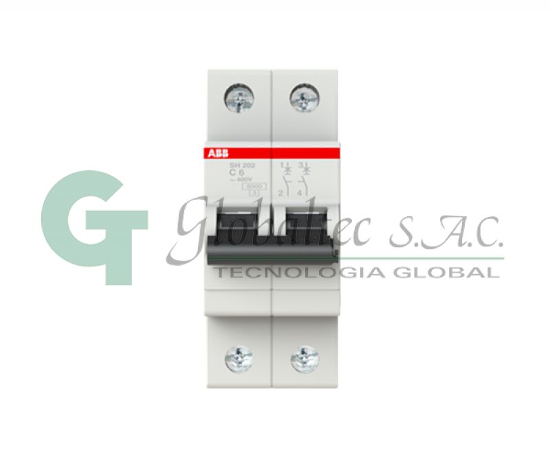 INTERRUPTOR TERMOMAGNETICO 2X6A 10KA/230VAC SH202-C6- [2CDS212001R0064] - ABB