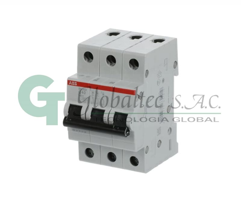 INTERRUPTOR TERMOMAGNETICO 3X40A 10KA/230VAC SH203-C40 RIEL- [2CDS213001R0404] - ABB
