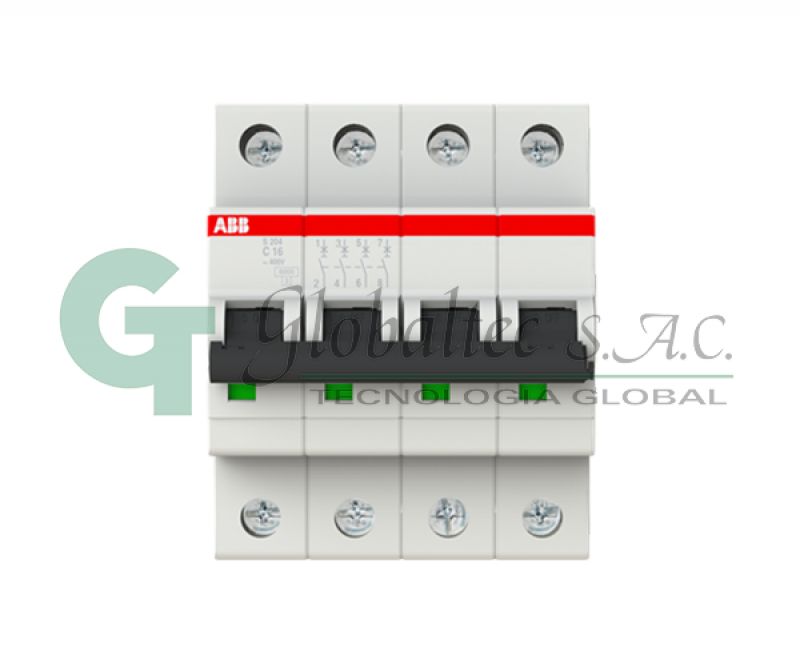 INTERRUPTOR TERMOMAGNETICO 4X16A S204-C16- [2CDS254001R0164] - ABB