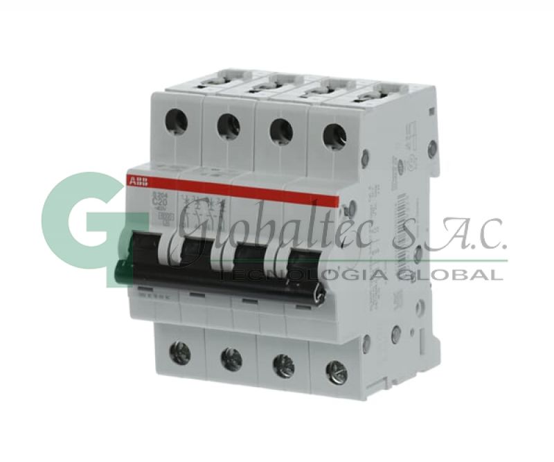 INTERRUPTOR TERMOMAGNETICO 4X20A S204-C20- [2CDS254001R0204] - ABB