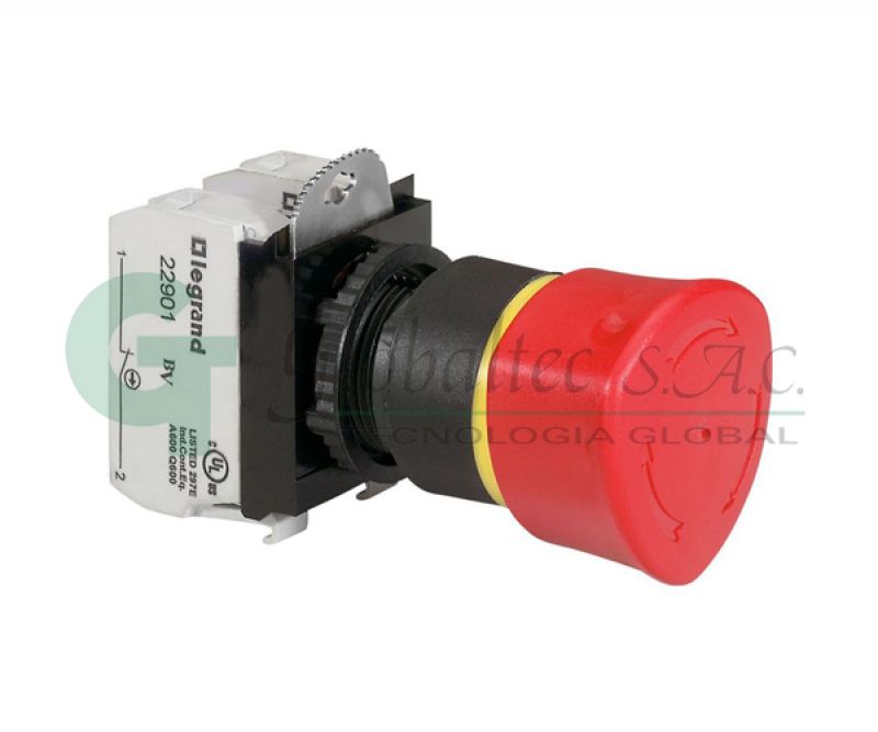 PULSADOR PARADA EMERGENCIA ROJO NC+NA PULSAR-GIRAR - [023726] - LEGRAND